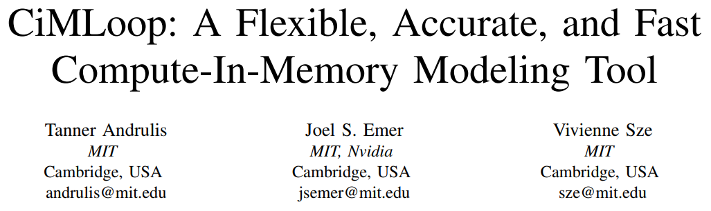 CIMloop——全栈式评估存内计算架构 | _ConchNest🐚